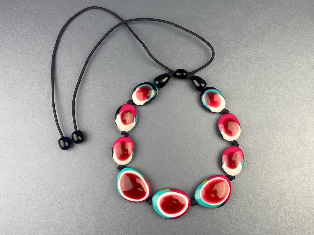 Fabulous Vintage Jackie Brazil Style Colourful Resin Large ‘riverstone ...