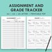 Assignment Tracker Printable College Student Academic Planner Homework ...