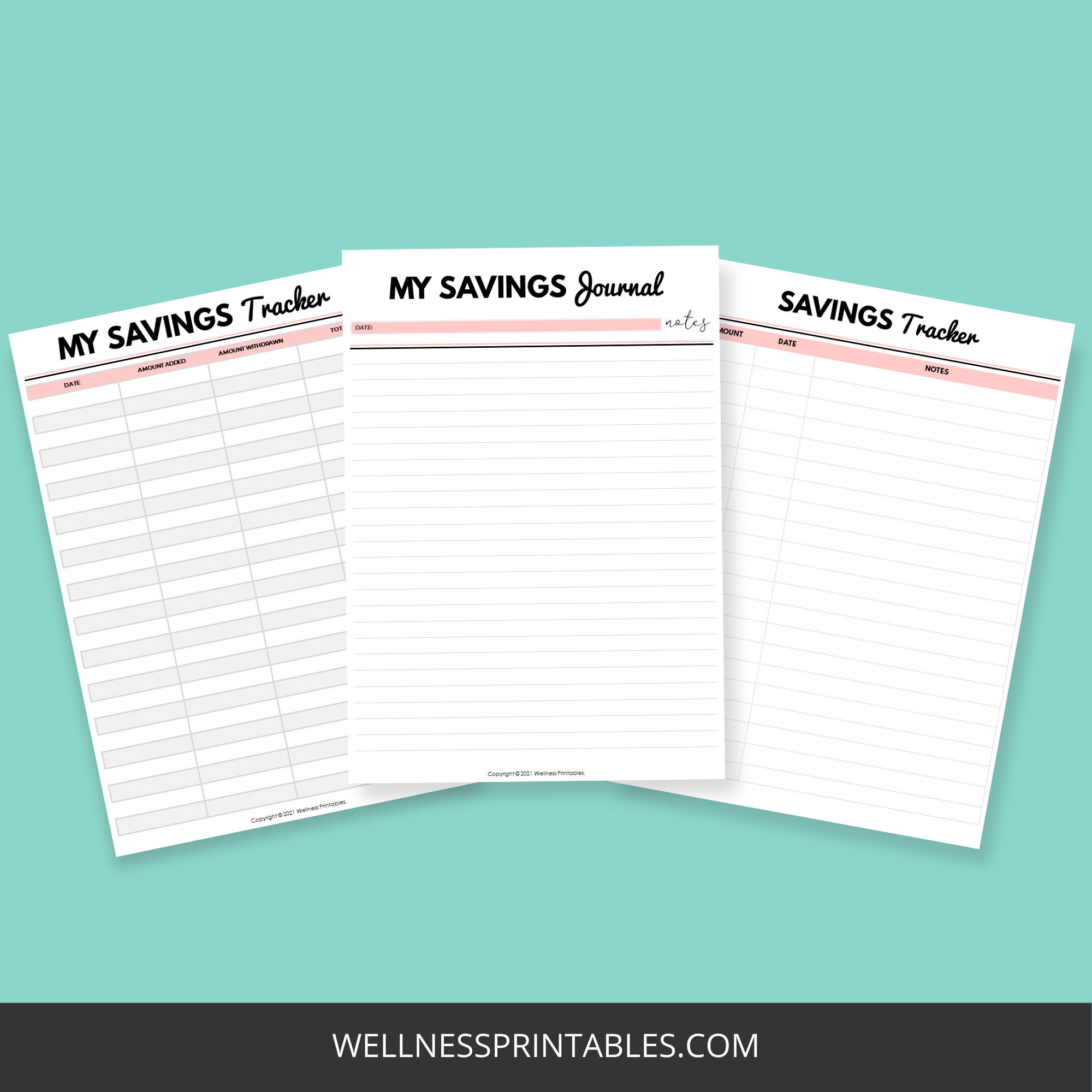 Financial Planner Printable - Including Savings Debt Budget Expense ...