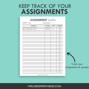 Student Planner Printable - College School Monthly Weekly Academic ...