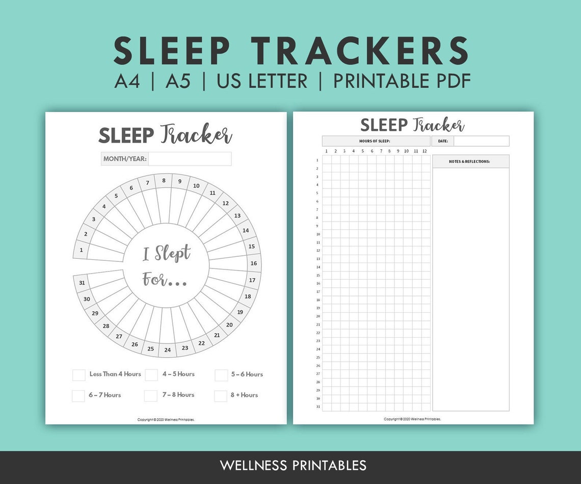 Sleep Tracker Printable Monthly Sleep Log Chart Sleep - Etsy