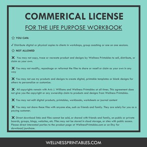 Life Purpose Workbook COMMERCIAL LICENSE, Find Your Passion and Career ...