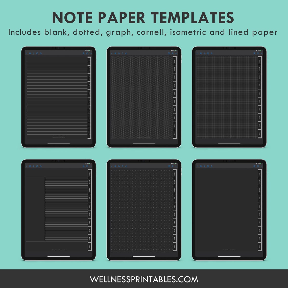 Goodnotes Black Paper Undated Planner IPad Notability Etsy France