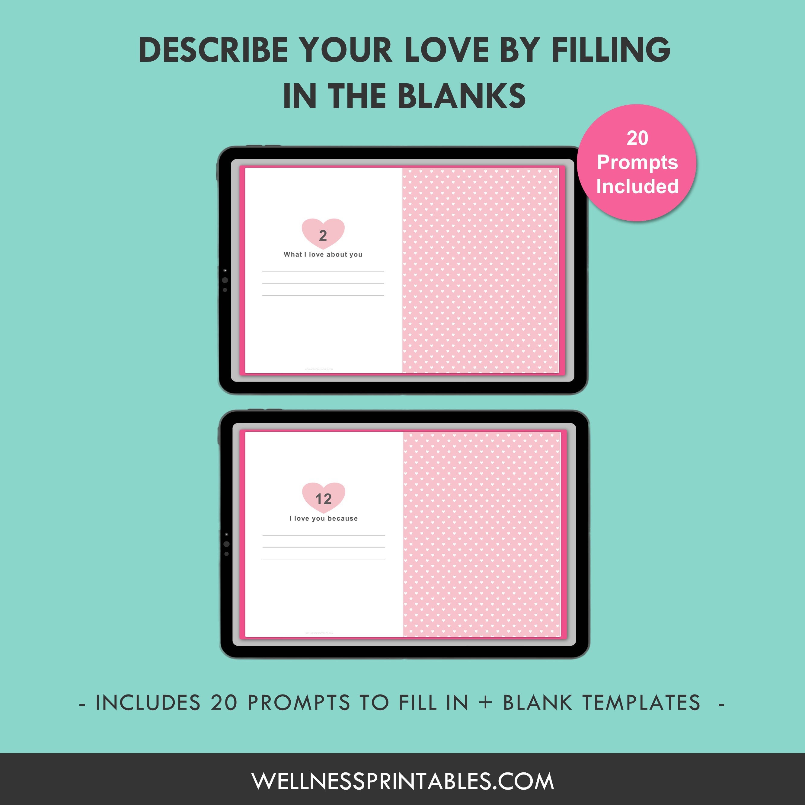 Reasons Why I Love You Digital Memory Book: Romantic Gift (PDF) - Etsy