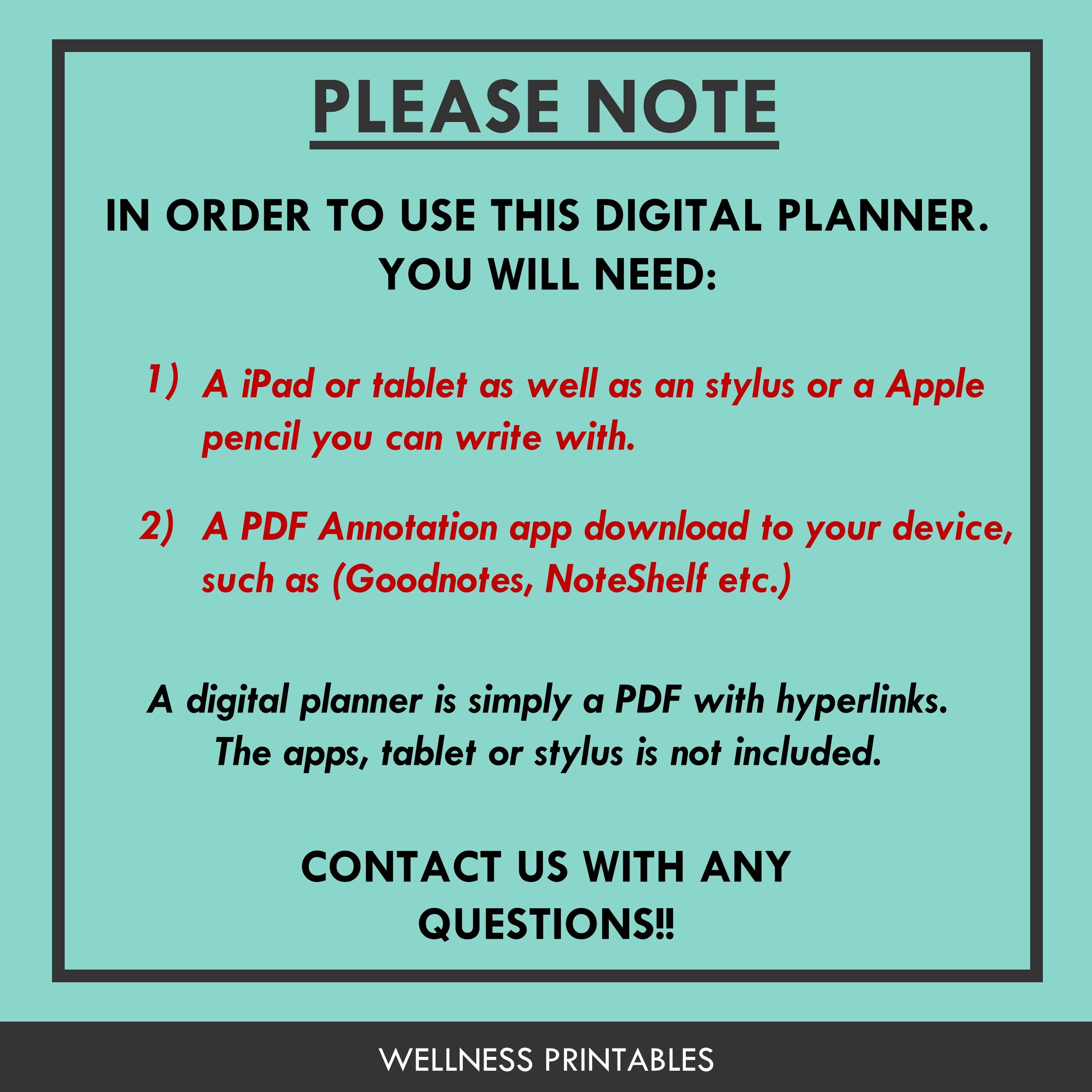 Mood Tracker Digital Planner Note Taking Goodnotes Template Anxiety ...