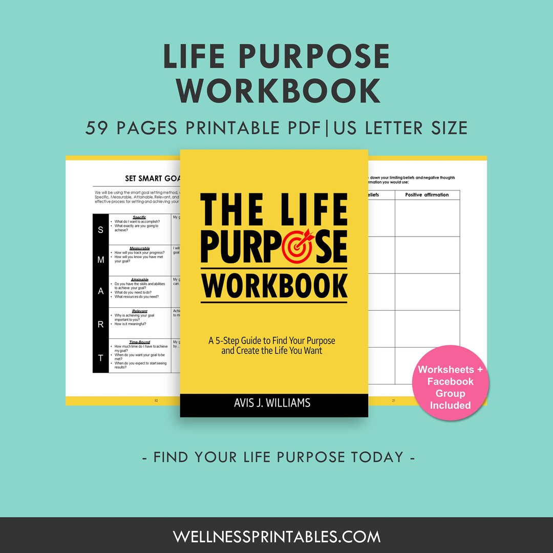 Life Purpose Journal - Personal Growth, Self Discovery, Workbook ...