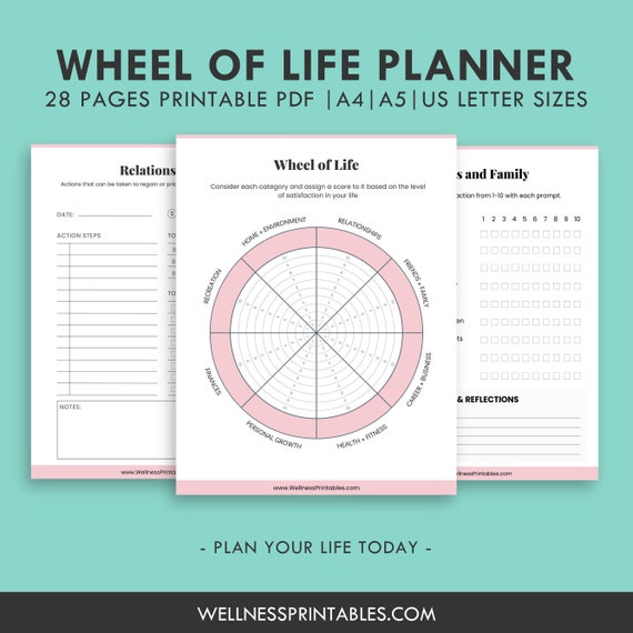 Wheel of Life Planner Printable Circle of Life Balance Wheel - Etsy ...