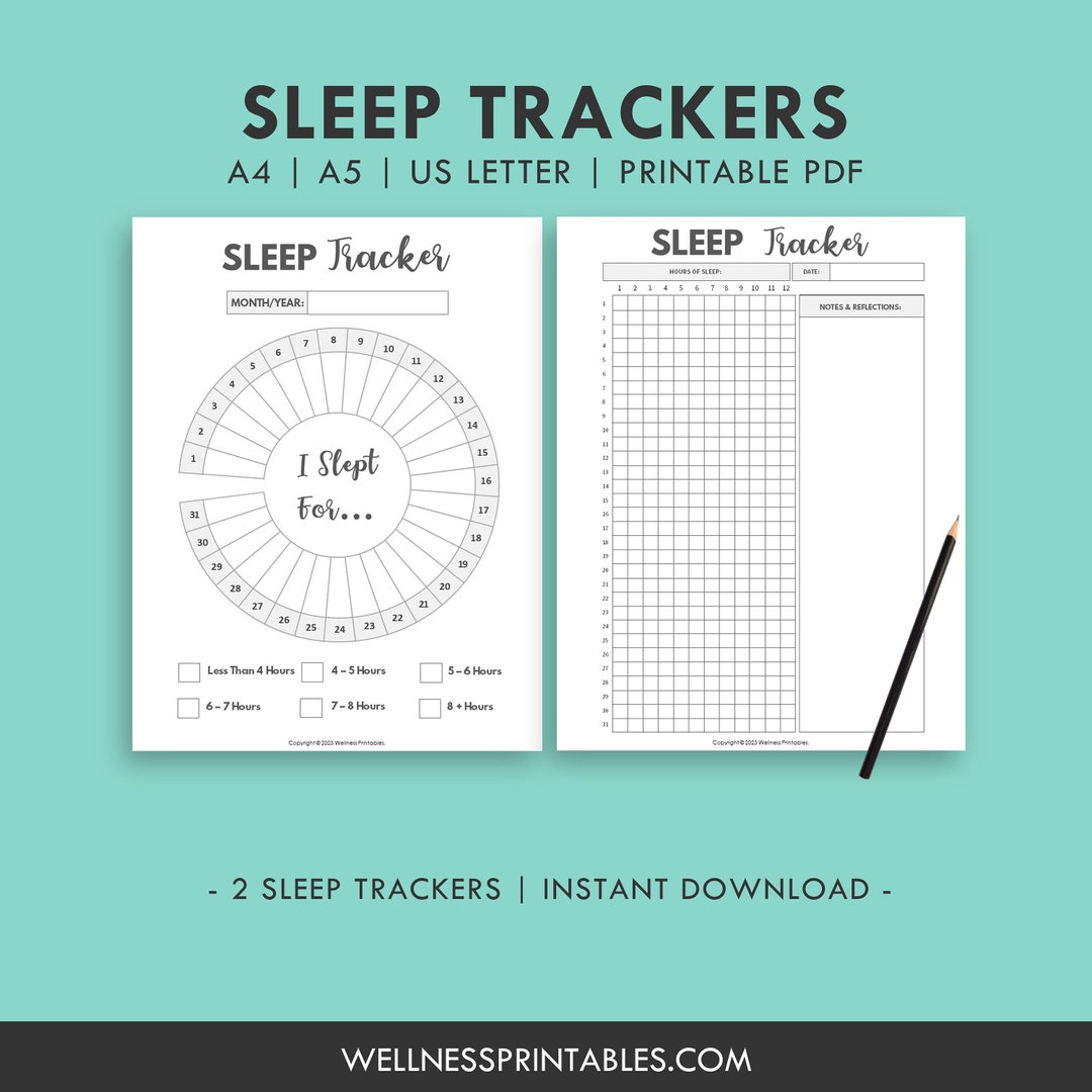 Sleep Tracker Printable - Monthly Sleep Log Chart, Sleep Tracking ...