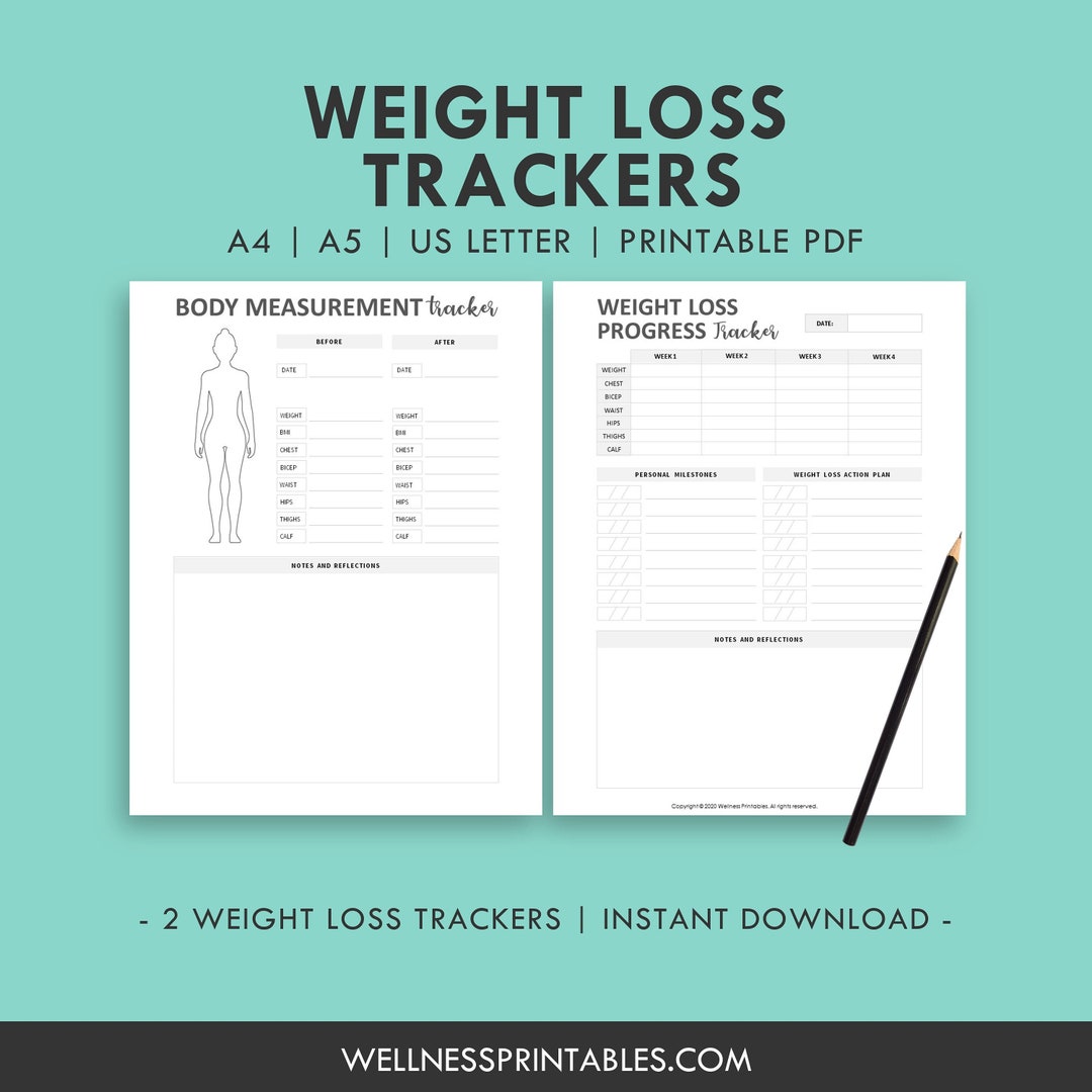Weight Loss Tracker Printable: Body Measurement Chart (PDF) - Etsy