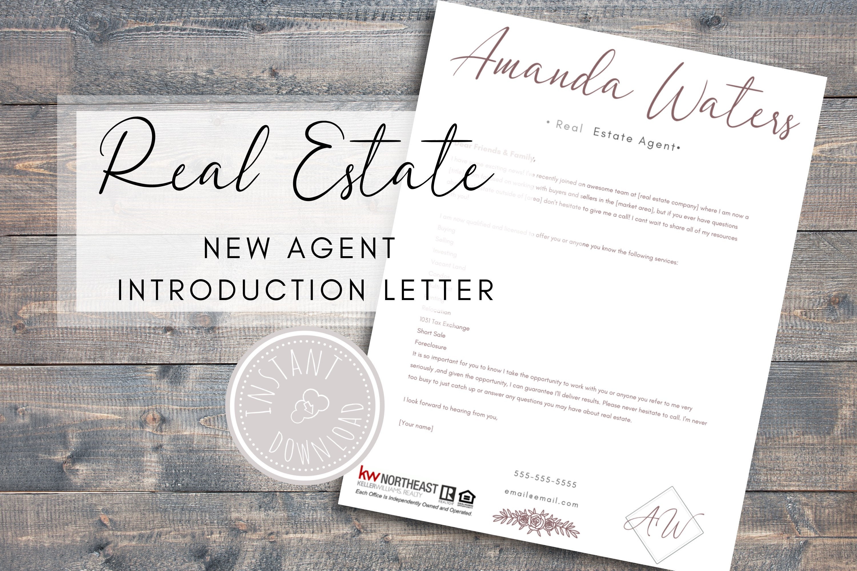 Real Estate New Agent Introduction Letter Template Realtor Etsy
