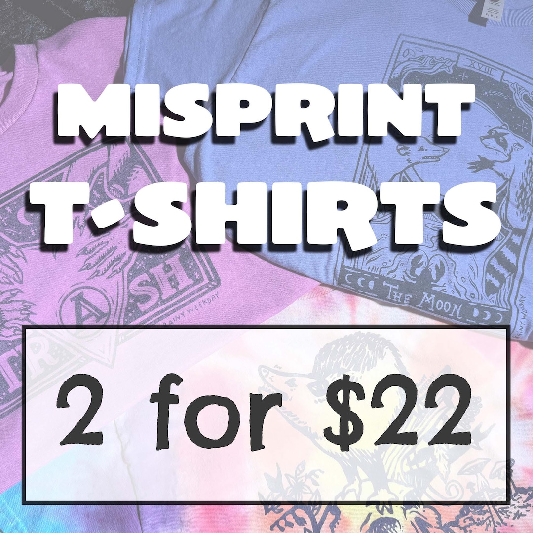 Surprise Misprint Graphic T-shirt 2-pack: Hand Screen-printed Mystery ...