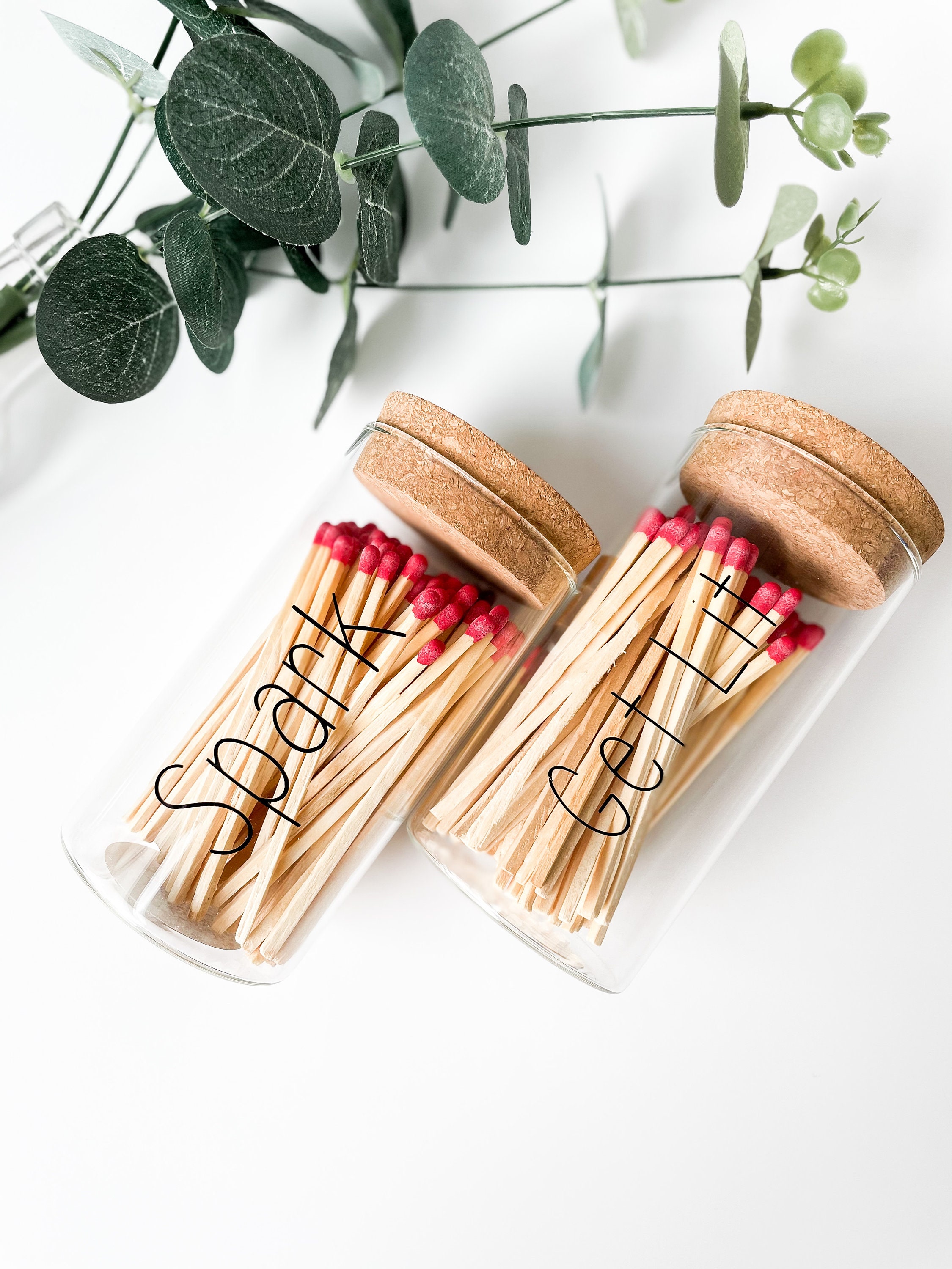 Personalised Matchstick bottle / glass & cork / Design you own - Etsy.de