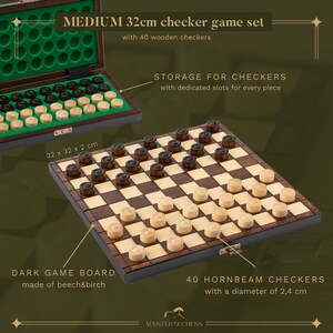 Wooden CHECKERS Set for Kids, Travels | Natural & Handcrafted Look ...