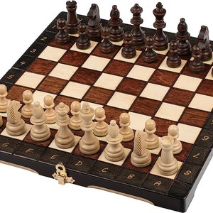 SMALL Wooden Chess Set, Portable CHAMPION 29 Cm | Tournament Set ...