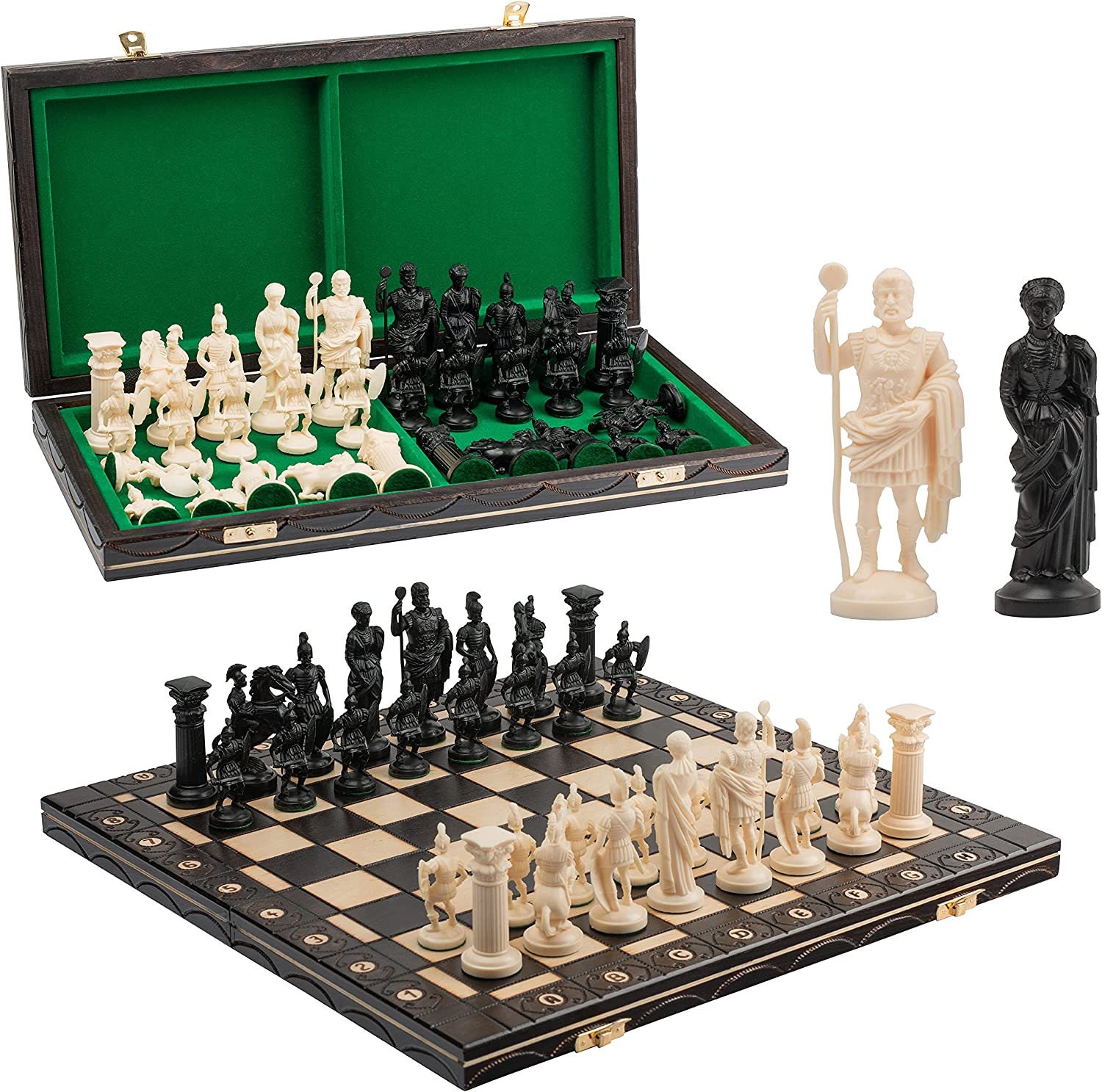SPARTAN Chess Set Greece | Black & White Edition | Historical Chess Set ...
