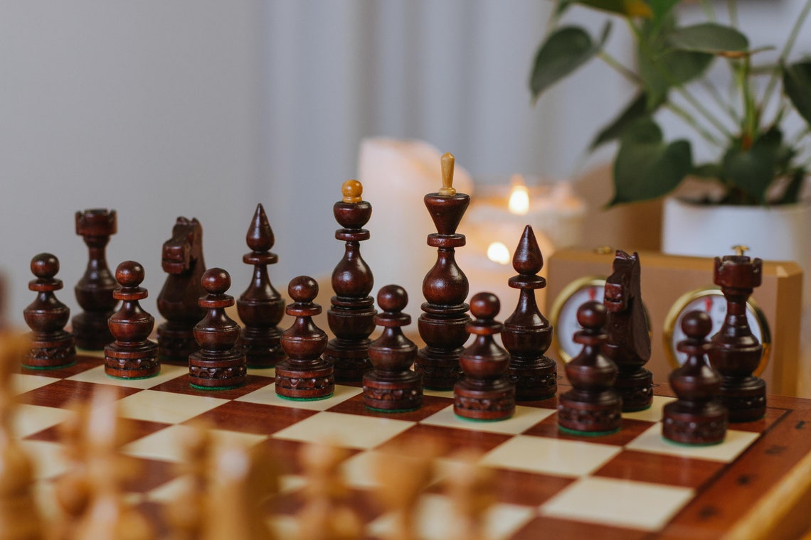 Master of Chess EMPIRE Luxury Wooden Chess Set Cherry Tree Large Chess ...
