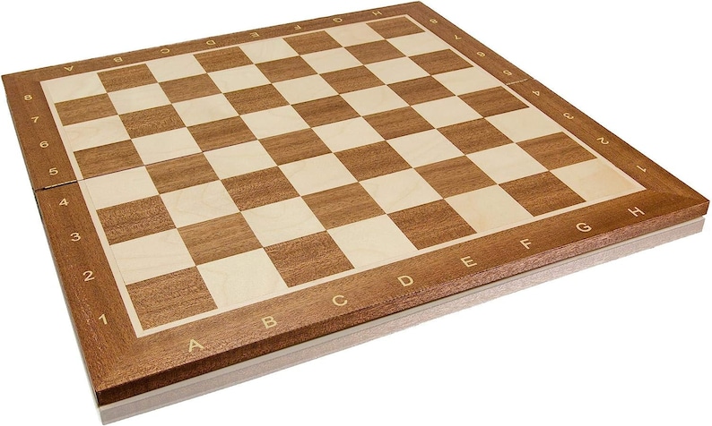 Folding Chess Board Tournament No.6 Mahogany Sycamore 54cm / 21in ...