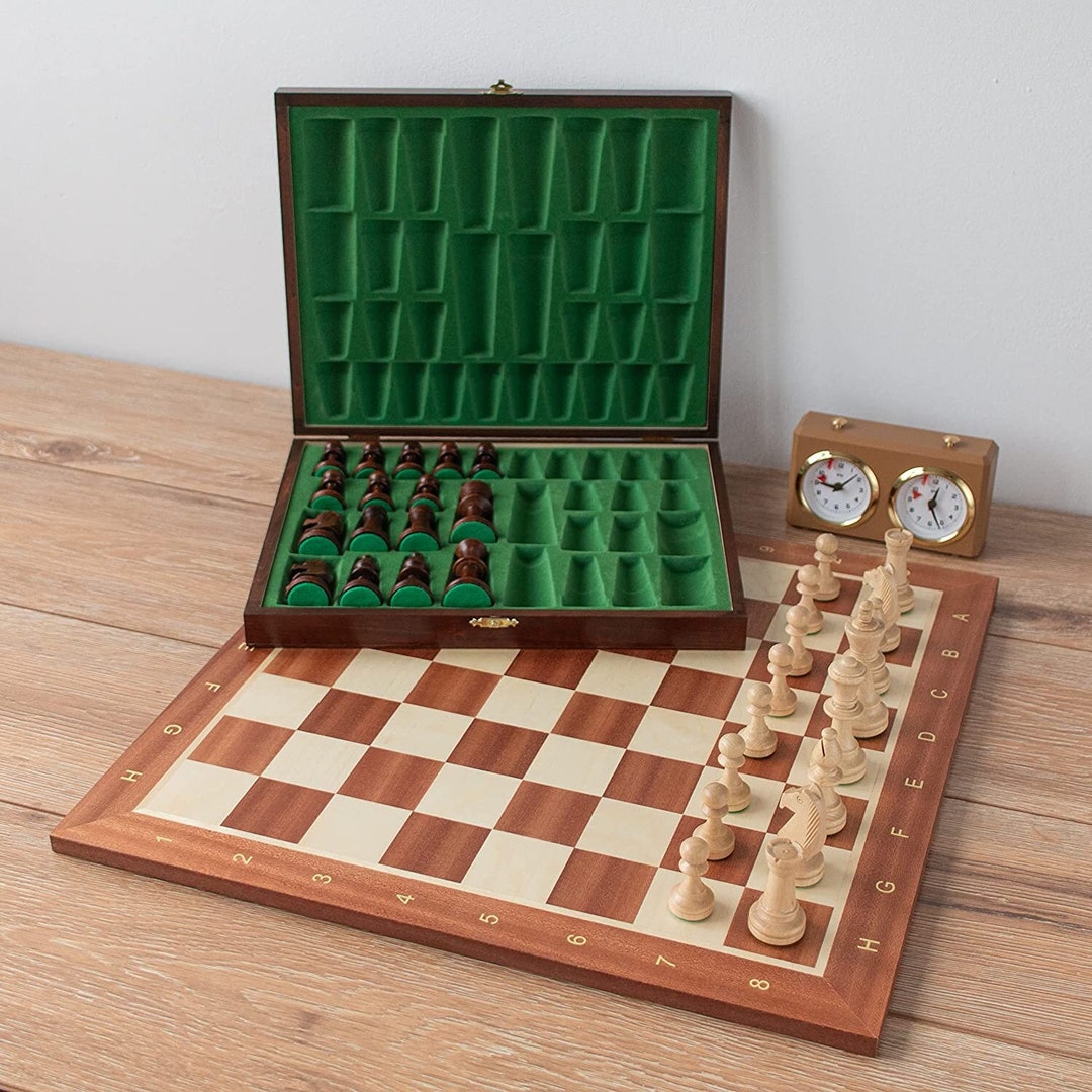 Set of 32 CHESS PIECES Staunton No. 5 | Professional, Weighted, Wooden ...
