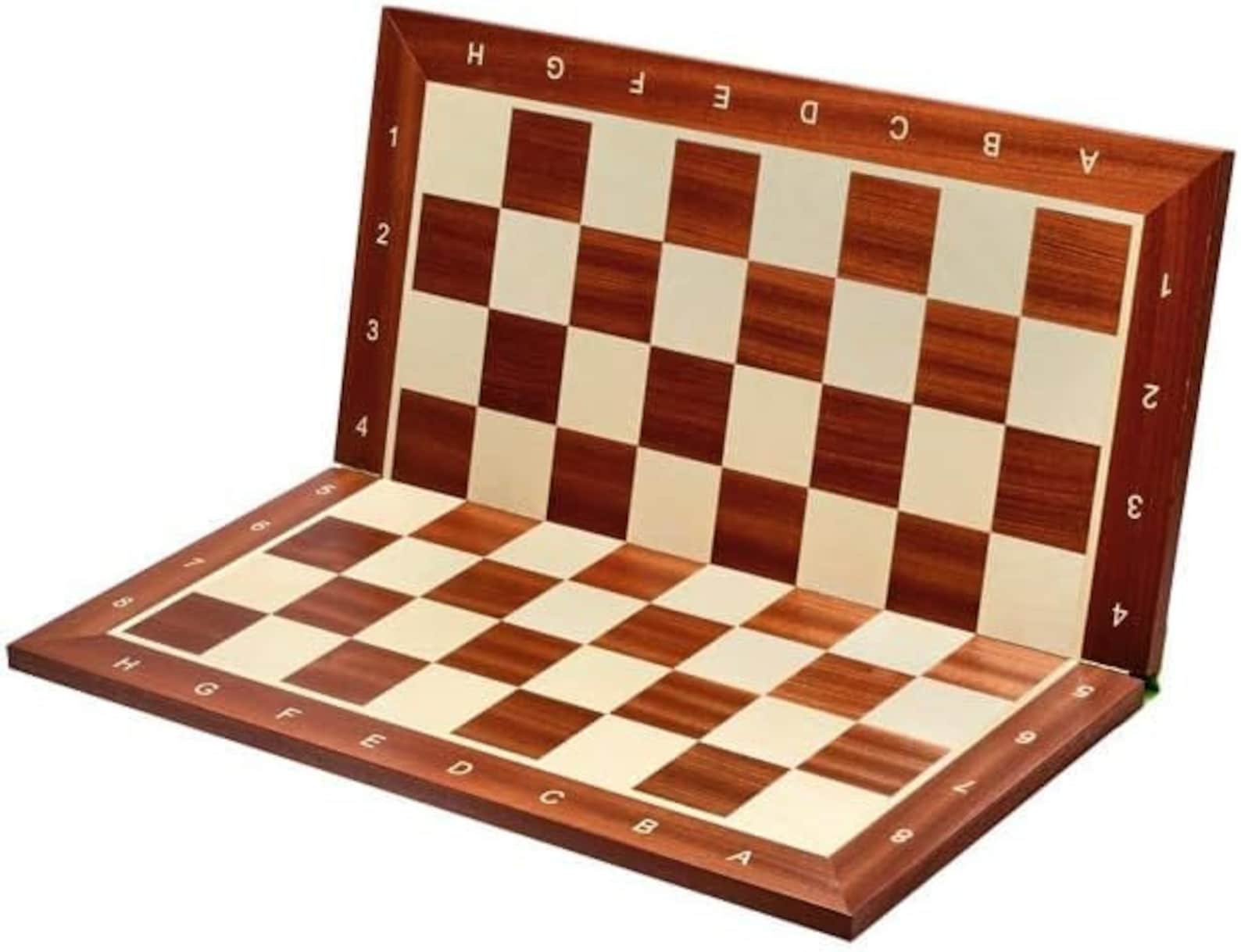 Folding Chess Board Tournament No.6 Mahogany Sycamore 54cm / 21in ...