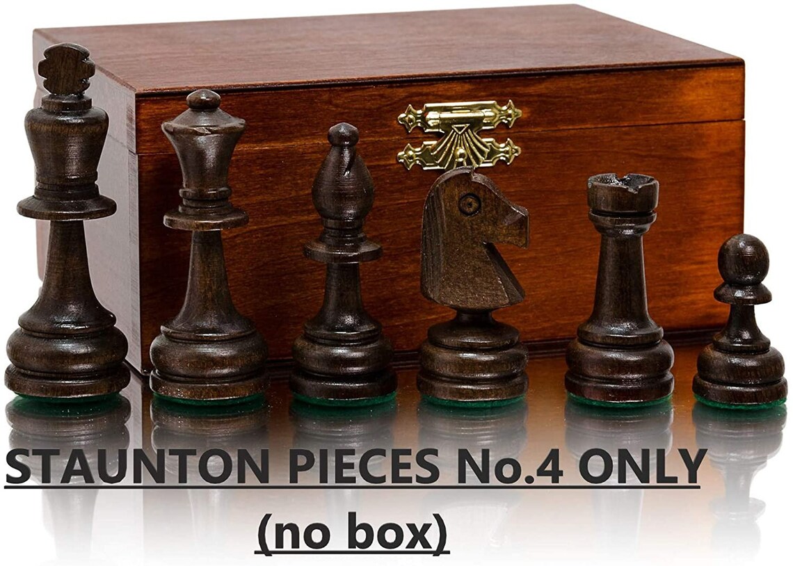 Classic STAUNTON No.4 Professional Wooden Chess Figures, Metal Weighted ...