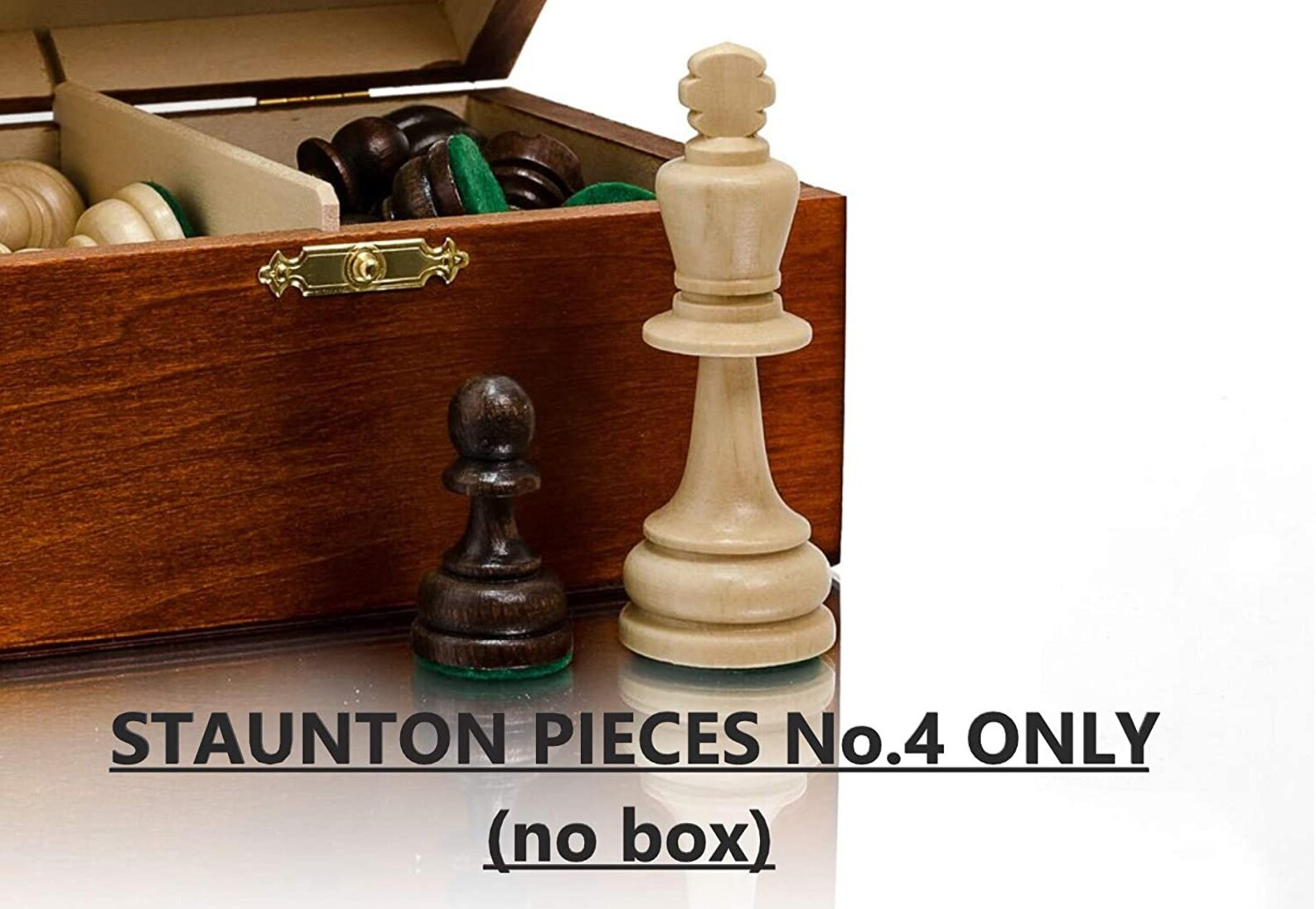 Classic STAUNTON No.4 Professional Wooden Chess Figures, Metal Weighted ...