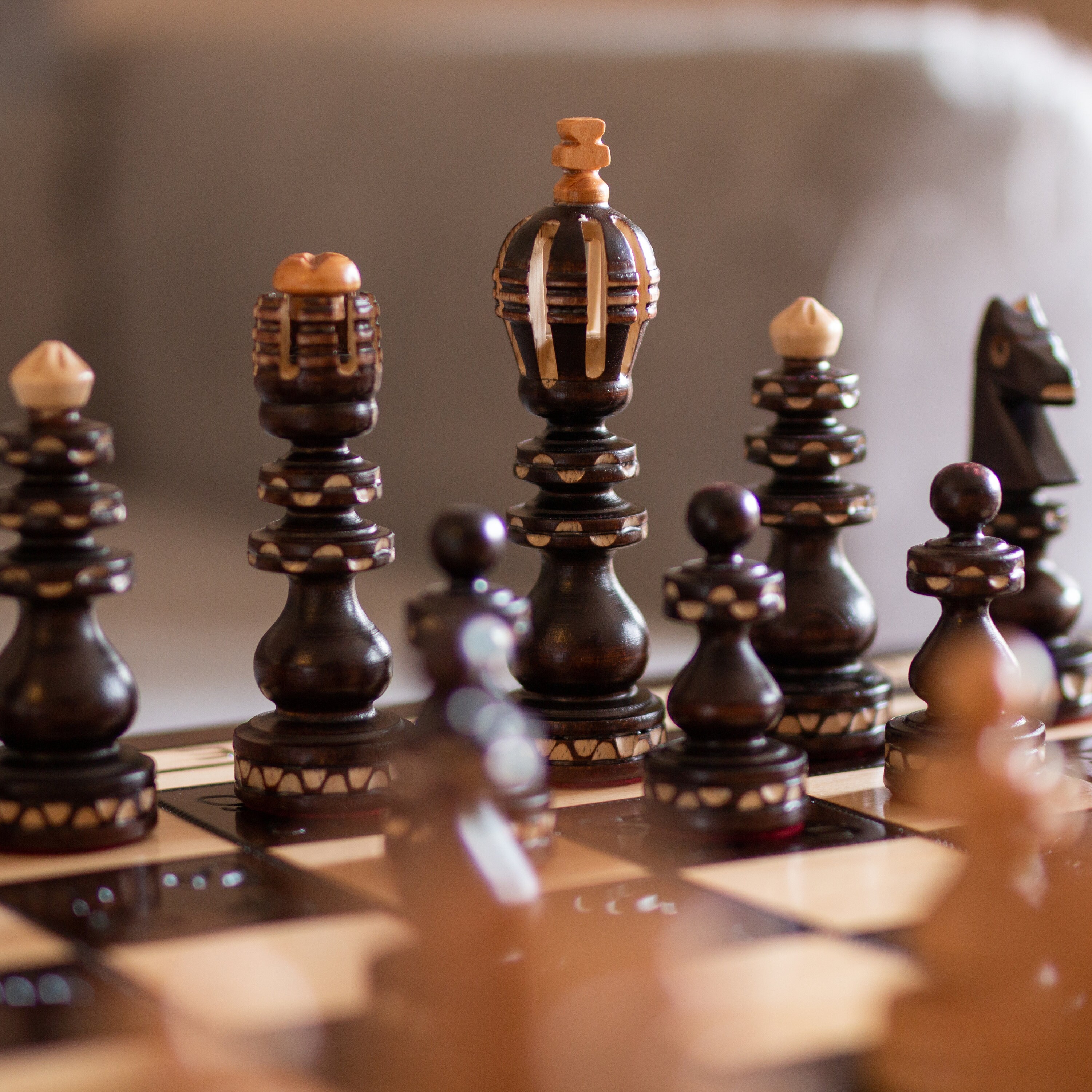Master of Chess Luxury SALVATOR Cherry Wooden Chess Set 60 X 60cm With ...