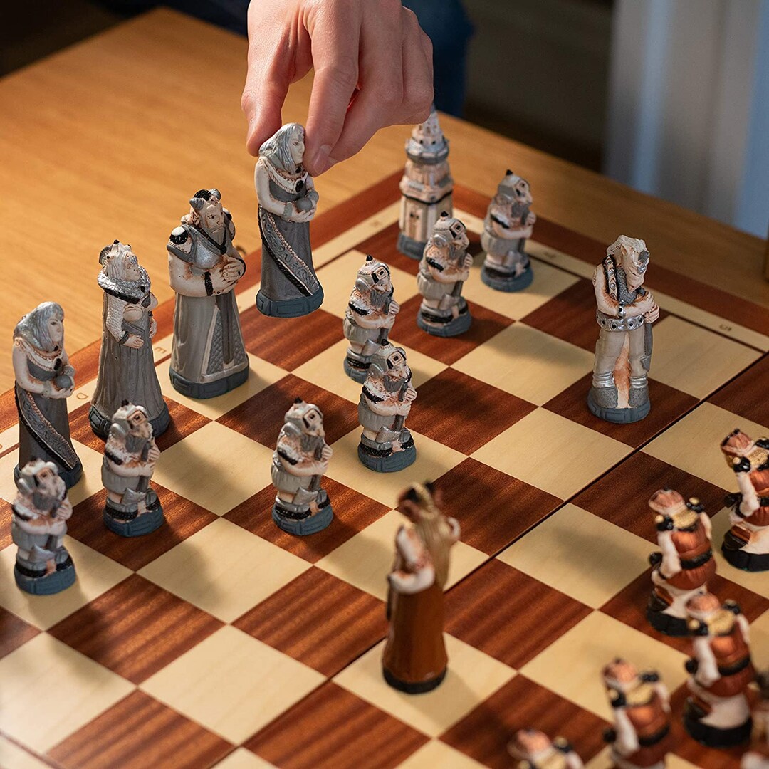Marble Chess Set With HANDPAINTED Chess Pieces Wooden Chess Board ...