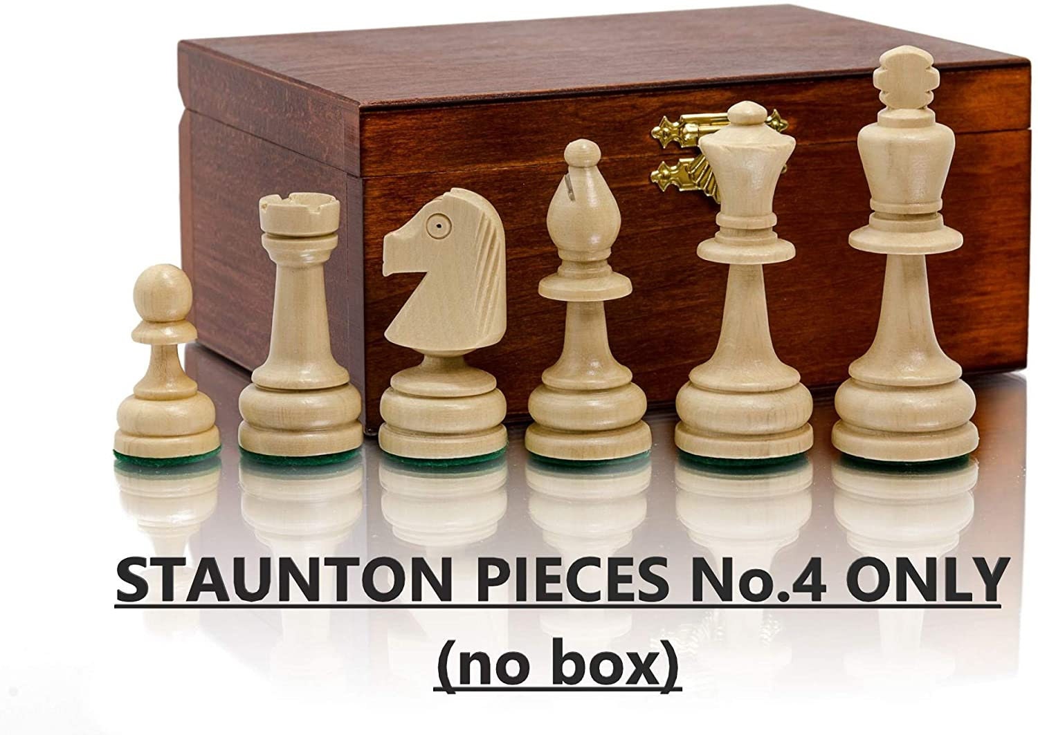 Classic STAUNTON No.4 Professional Wooden Chess Figures, Metal Weighted ...
