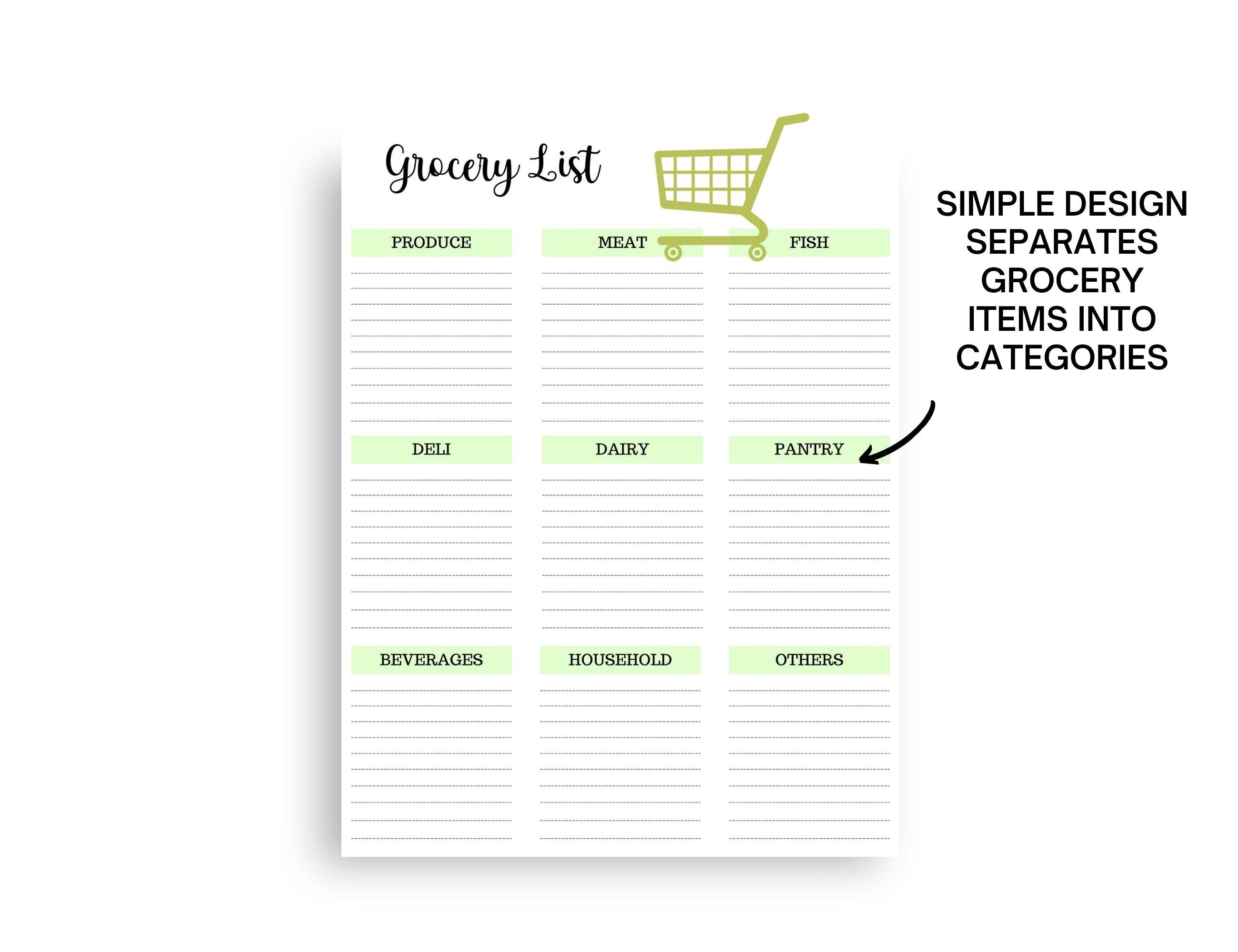 Grocery List and Meal Planner Bundle Shopping List Grocery - Etsy
