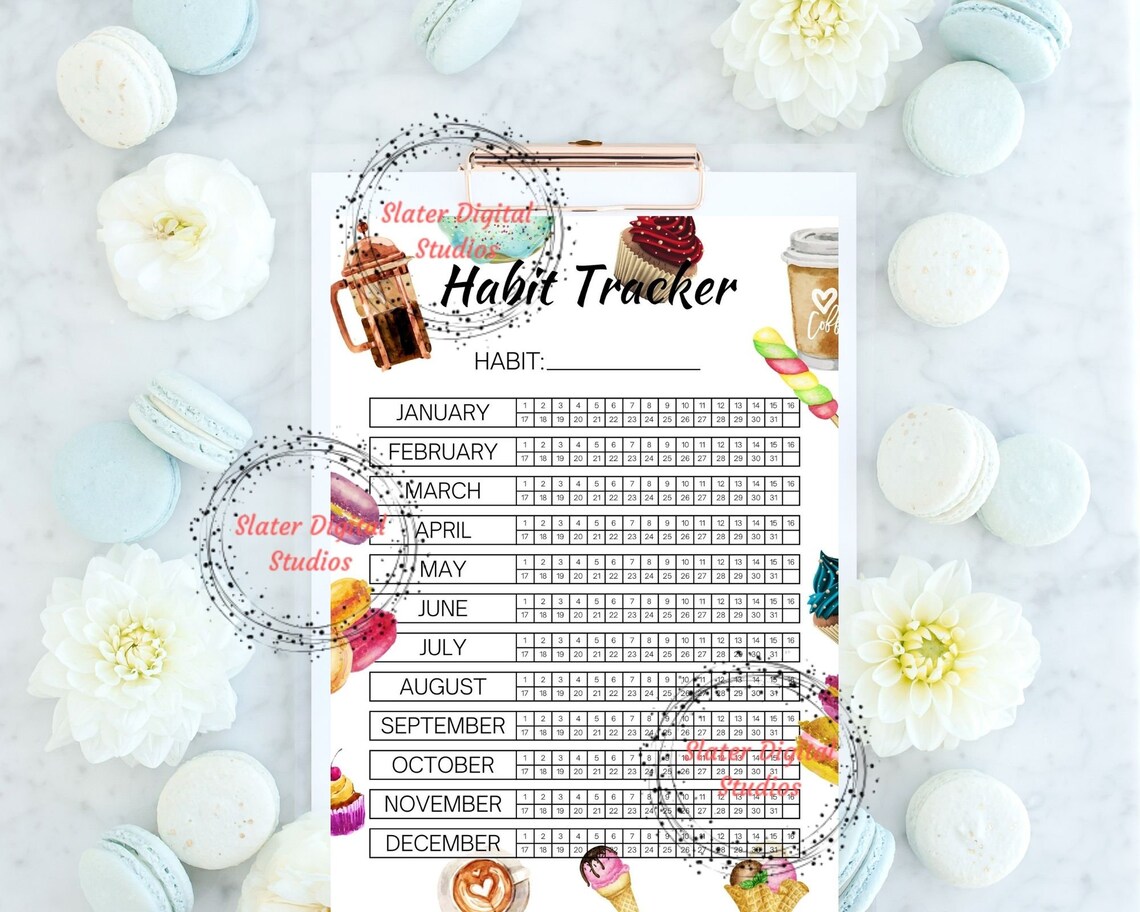 Habit Tracker Digital Printable Weekly Habit Tracker Monthly | Etsy