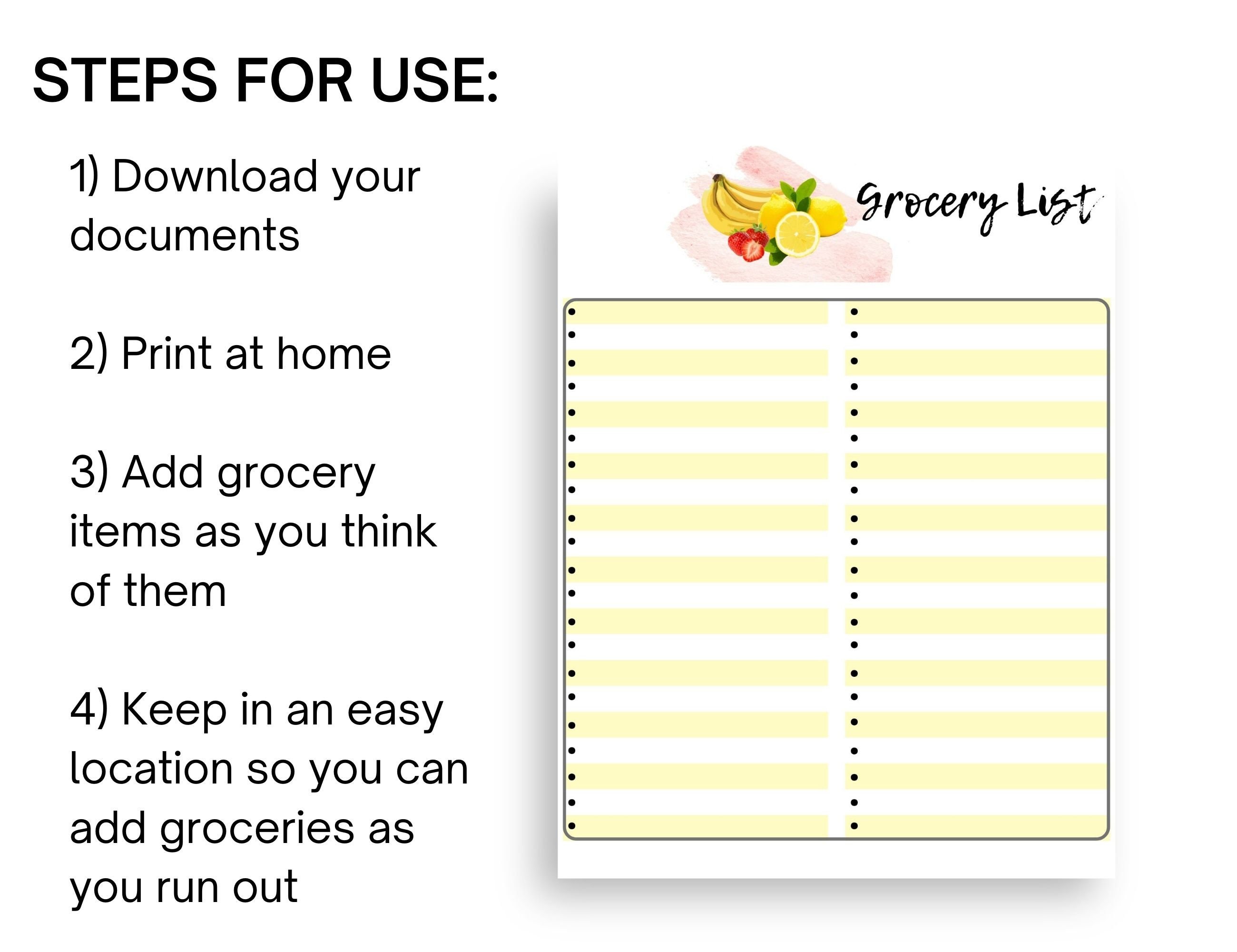 Grocery List and Meal Planner Bundle Shopping List Grocery - Etsy