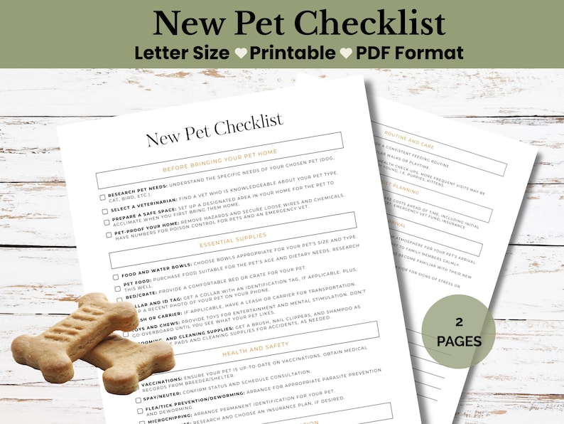 New Pet Checklist, Printable PDF Download for Preparing Your Home and ...