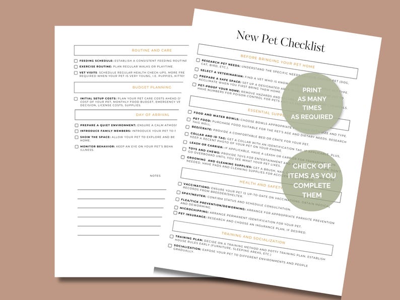 New Pet Checklist, Printable PDF Download for Preparing Your Home and ...