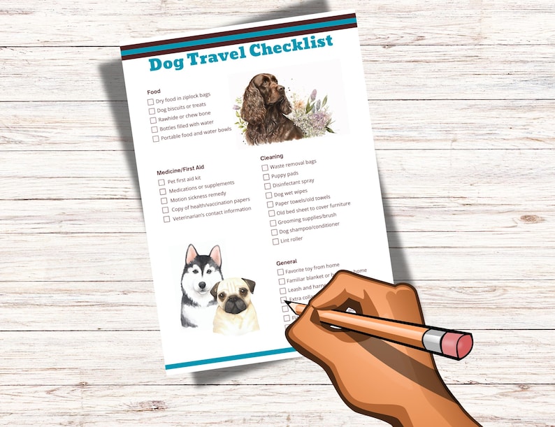 Dog Travel Checklist, Printable Checklist, Dog Packing Checklist ...