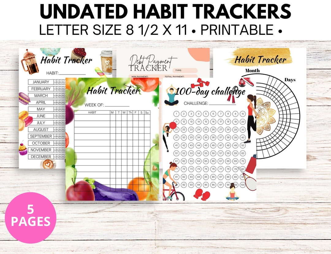 Habit Tracker Digital Printable, Weekly Habit Tracker, Monthly Habit ...