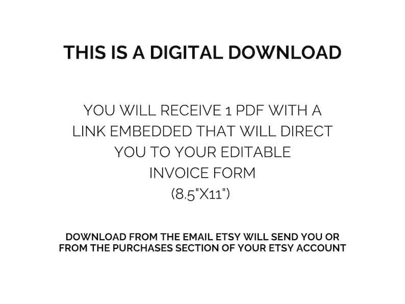 Small Business Invoice Form: Editable PDF - Etsy