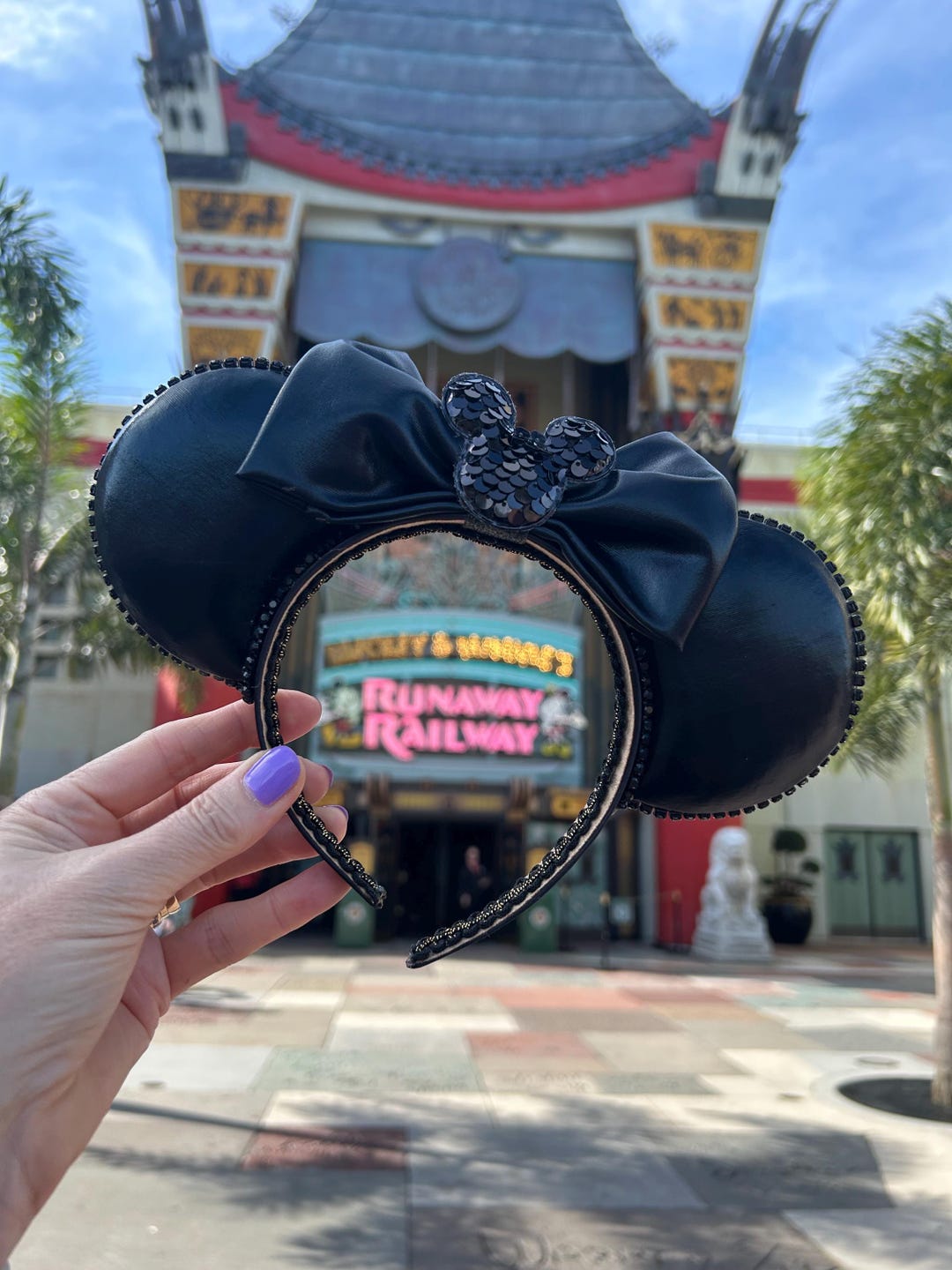 Classic Black Leather Mickey Mouse Ears for Adults, Black Minnie Ears ...