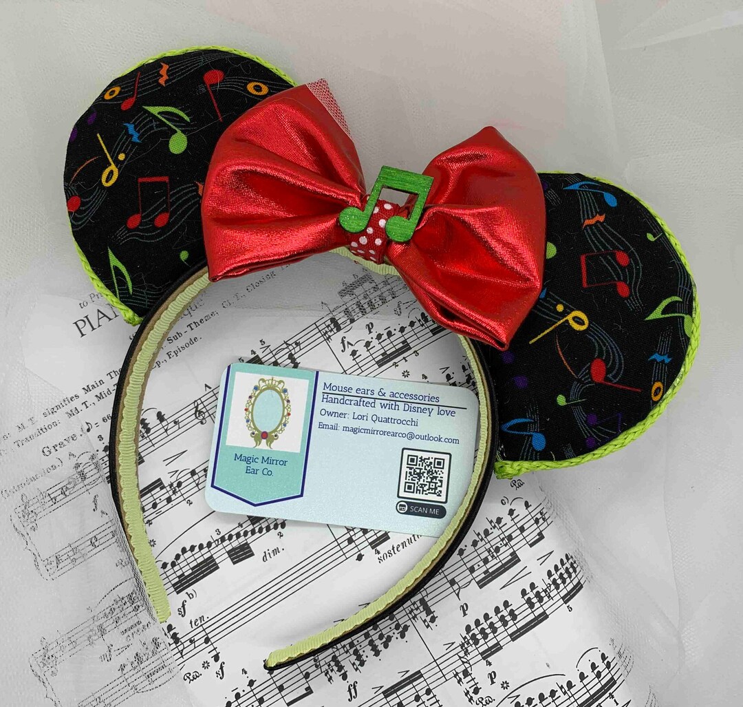 Music Note Mickey Ears for Adults, Music Themed Minnie Ears for Kids ...