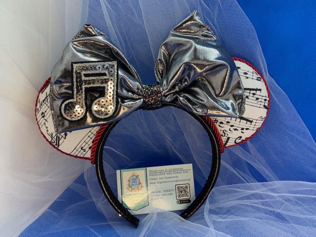 Music Note Mickey Ears for Adults, Music Themed Handmade Mouse Ears ...