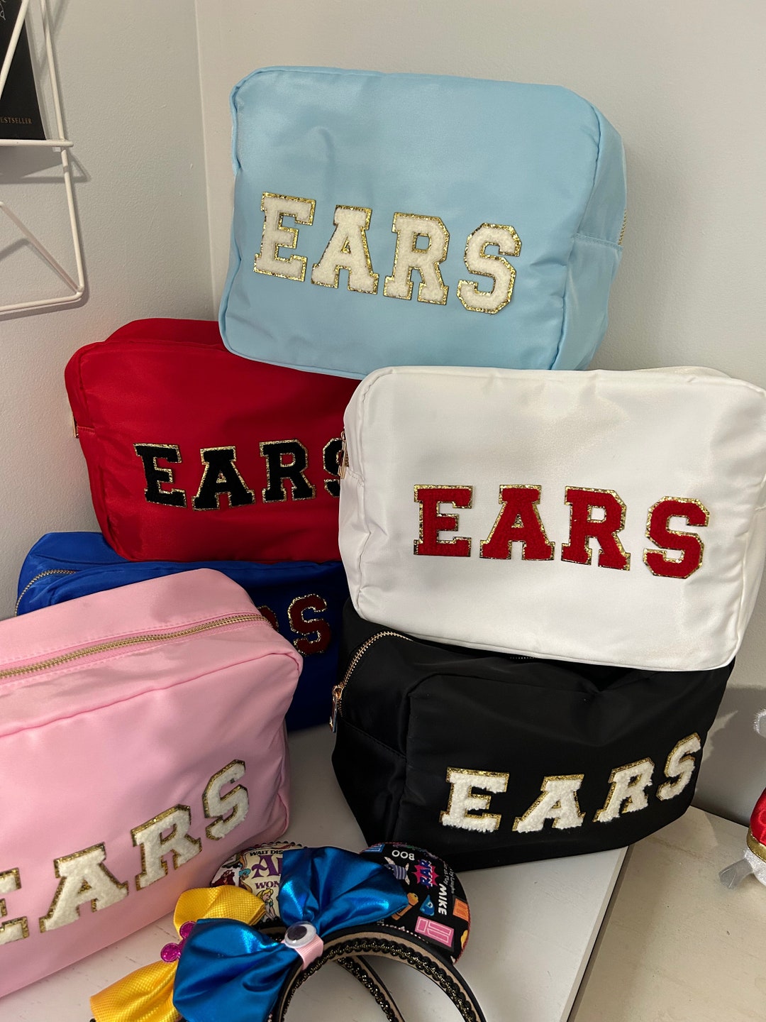 XL Mouse Ear Pouch Bag, Xl Nylon Pouch for Mickey Ears, Minnie Ear ...