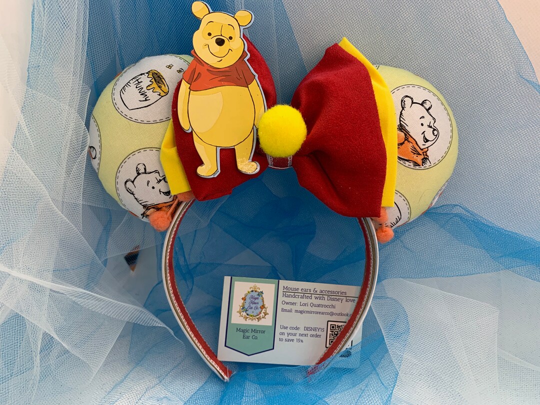 Winnie the Pooh Mickey Mouse Ears Headband Pooh Bear Minnie - Etsy