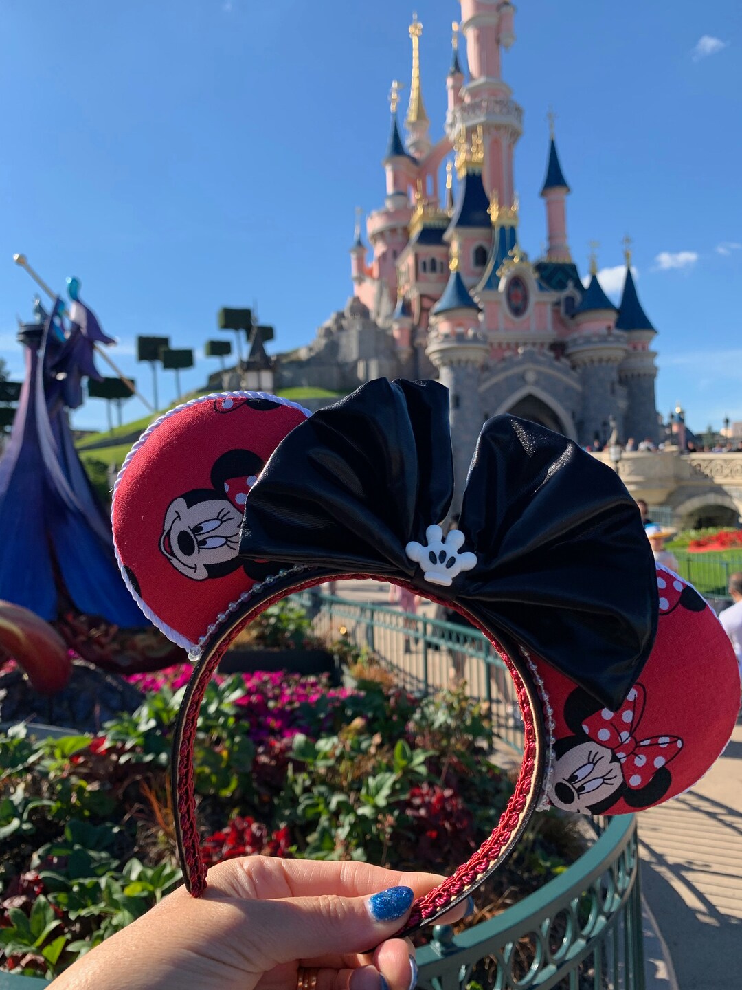 Classic Red Minnie Ears for Adults, Mickey Glove Mouse Headband Ears ...