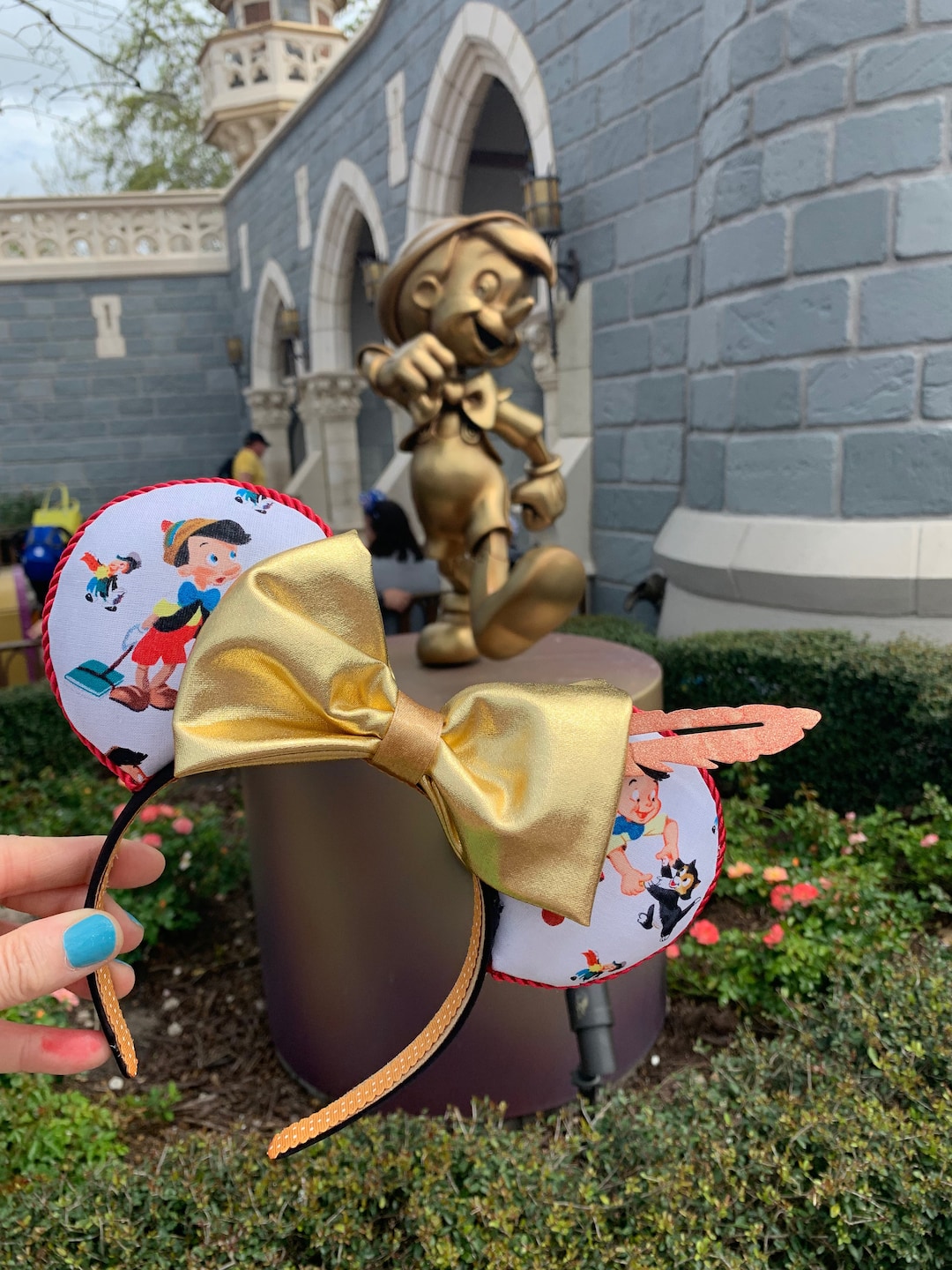 Pinocchio Mickey Ears for Adults, Pinocchio Minnie Ears Headband for ...