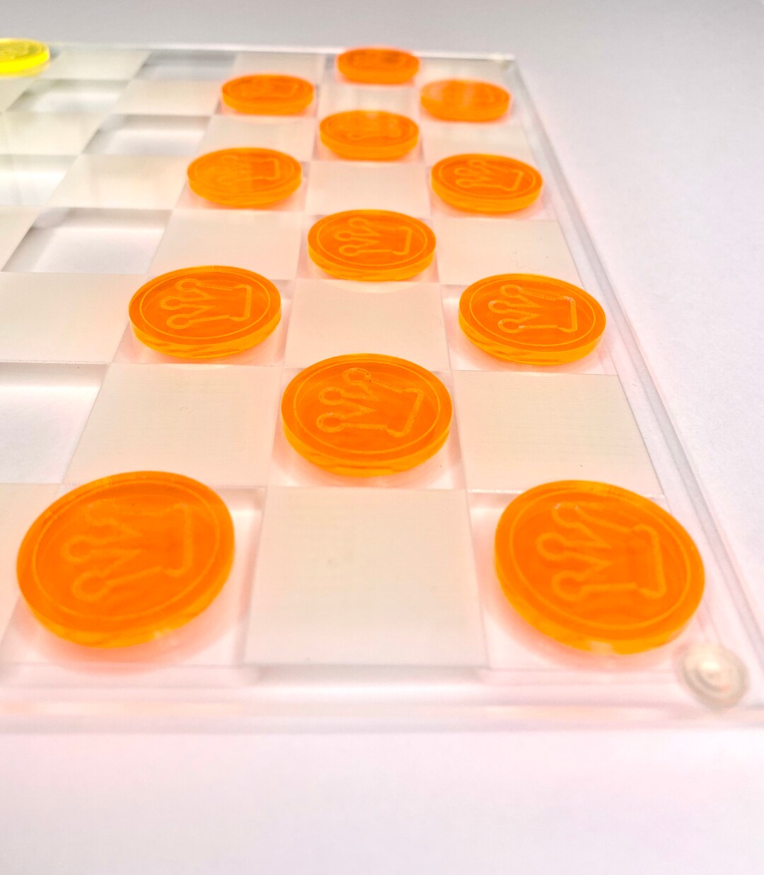 24 Checkers Pieces Set , 1/8 Thick Clear Plexiglass (does Not Include ...