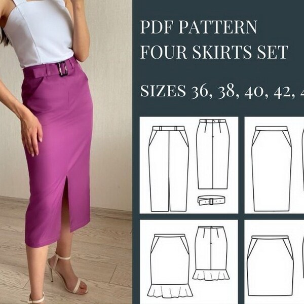 Skirt Pattern Pdf - Etsy