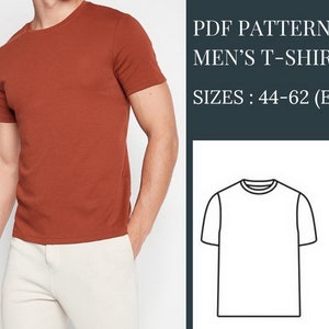 Men's T-shirt Sewing Pattern, Sewing Patterns, Pattern Sewing, PDF Men ...