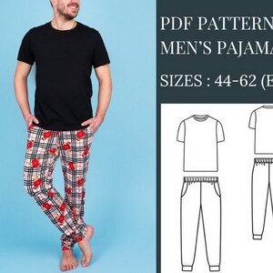 PDF Pajama Patterns Men's Pajama Set Sewing Pattern Loungewear Patterns ...