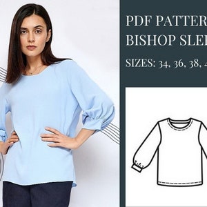 Bishop Sleeve Top Pattern Blouse Pattern Sewing Patterns - Etsy