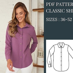 Shirt Pattern, Classic Shirts Patterns, Sewing Patterns, Pattern Sewing ...