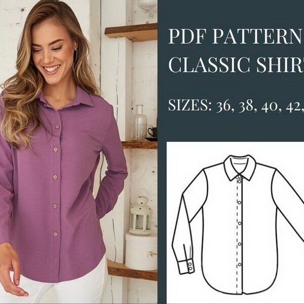 Womens Shirt Pattern - Etsy